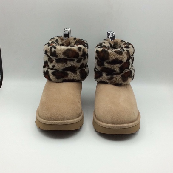 UGG | Shoes | Ugg Mini Fluff Quilted Leopard Animal Print Boots | Poshmark